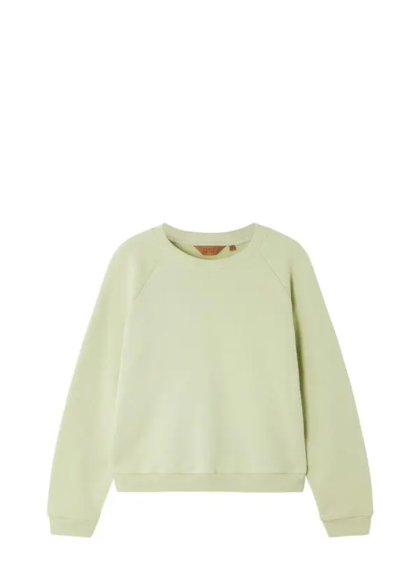 JAMIE HALLER Daily Cotton-terry Sweatshirt - Green
