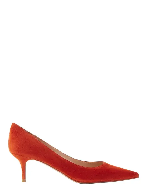 GIANVITO ROSSI 55 Suede Pumps - Red