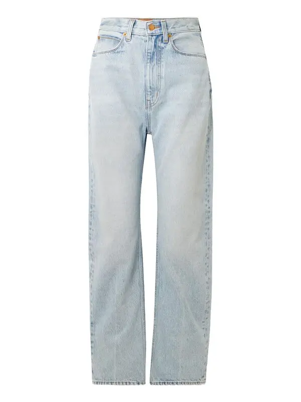 JAMIE HALLER The Fan Mid-rise Wide-leg Jeans - Blue