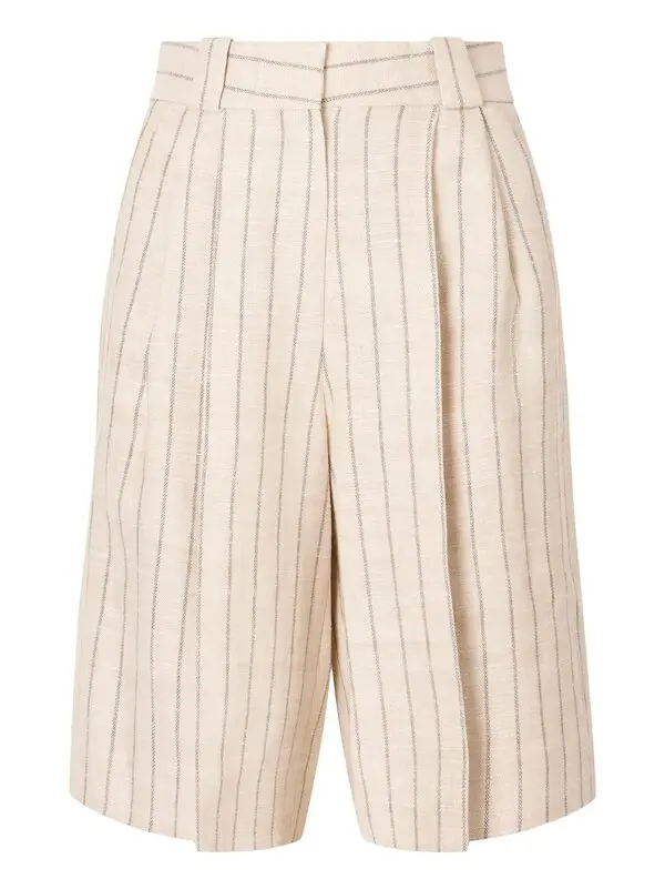 BLAZÉ MILANO Serene Husul Striped Canvas Shorts - Neutrals