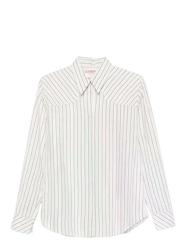 Iceberg Vertical-stripe Long-sleeve Shirt - White