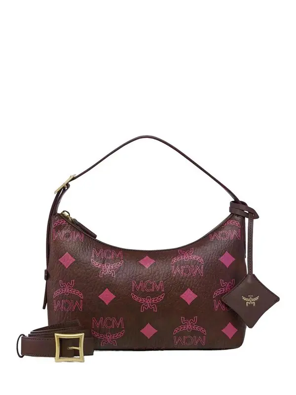 Mcm Visetos Aren Shoulder Bag - Brown