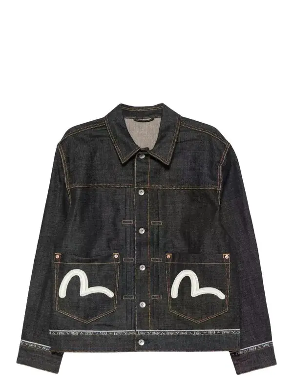 EVISU Seagull-embroidered Denim Jacket - Blue