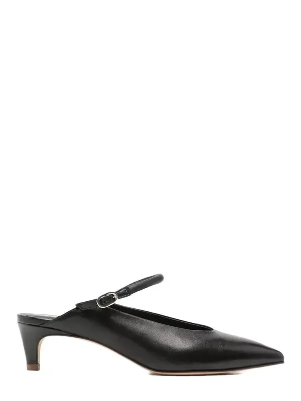 LORENA PAGGI Pointed-toe Leather Pumps - Black
