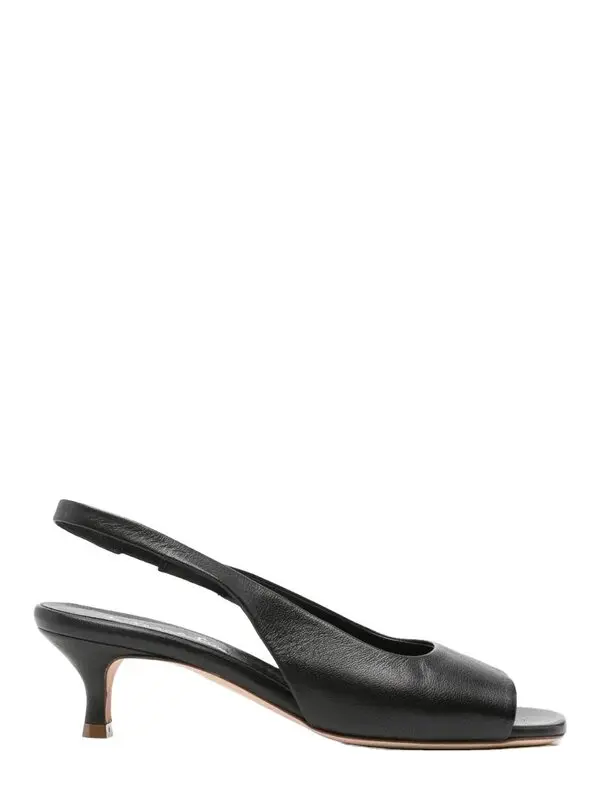 LORENA PAGGI Peep-toe Slingback Pumps - Black
