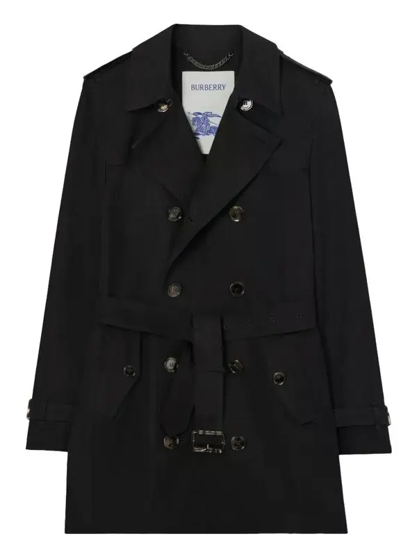 Burberry Mid-length Paisley Lace Foxfield Trench Coat - Black