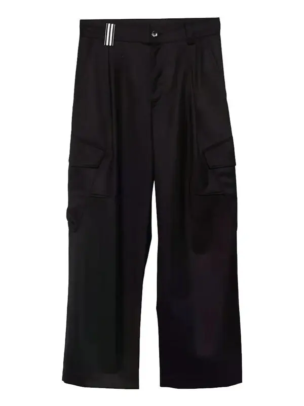 MARINA YEE Pleated Wool Cargo Pants - Black