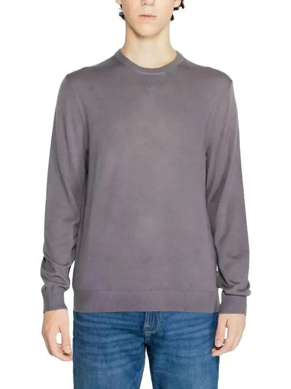 Armani Exchange Logo-detail Crew-neck Sweater - Grey