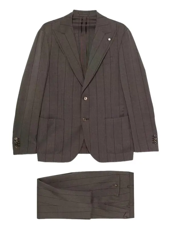 LUIGI BIANCHI MANTOVA Pinstripe-pattern Suit - Brown