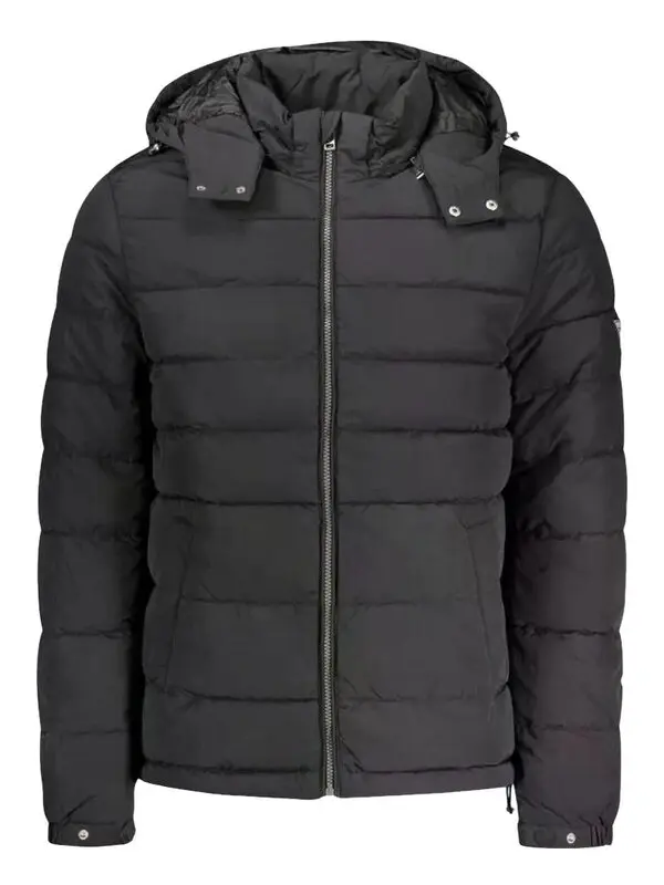 Guess Quilted Hooded Jacket - Black