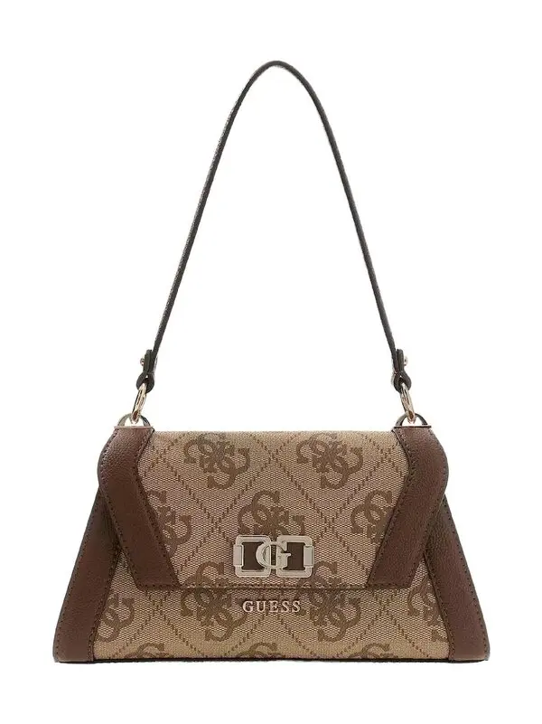 Guess Monogram Shoulder Bag - Brown