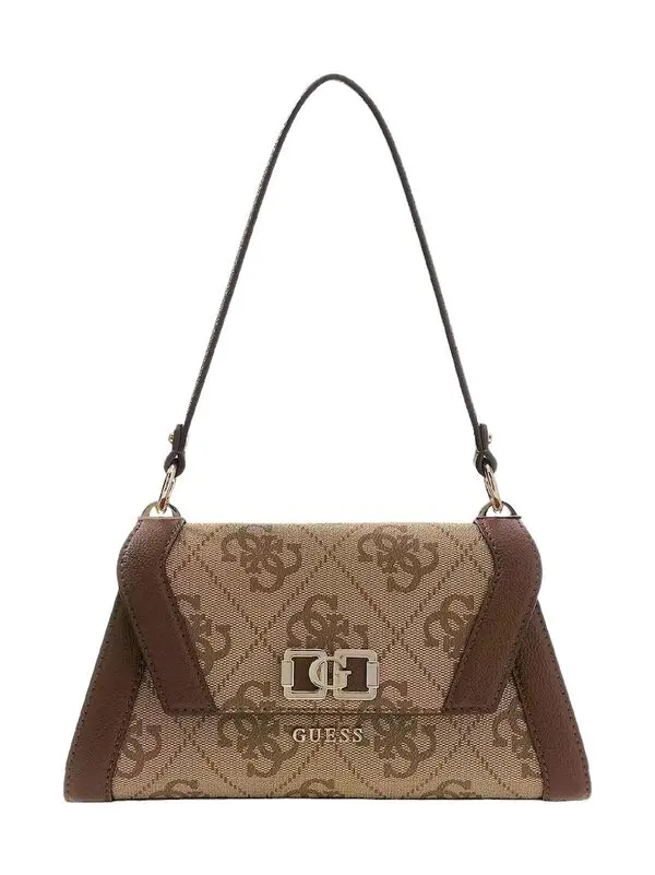 Guess Monogram Shoulder Bag - Brown