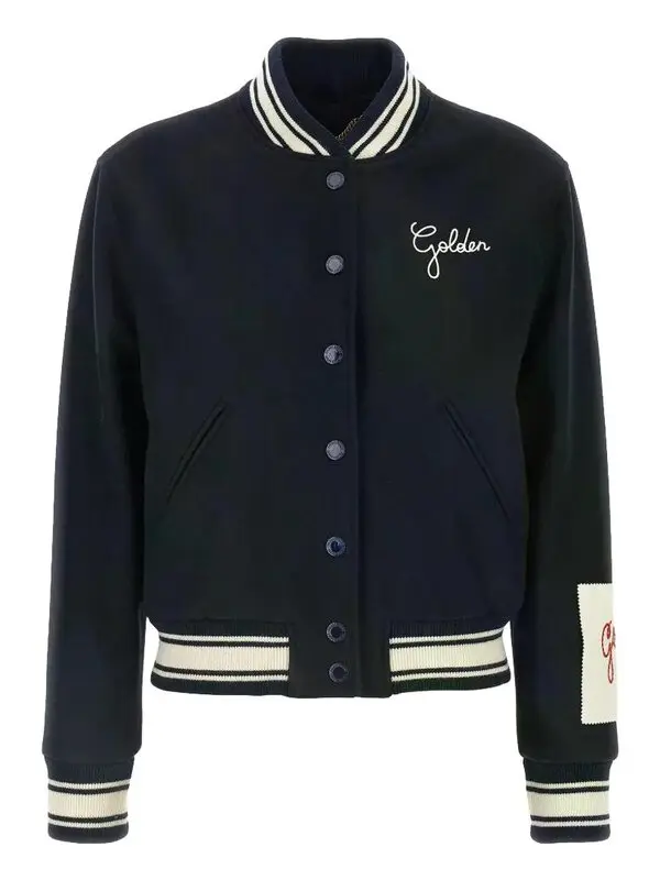 GOLDEN GOOSE Dirce Logo-embroidered Bomber Jacket - Blue