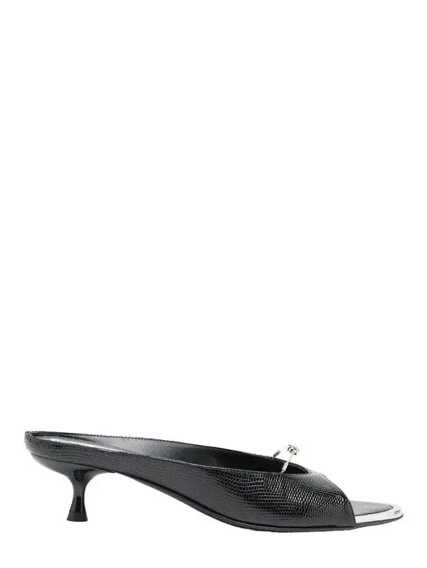 DIESEL® D-diam`s Lizard-effect Oval D Sandals - Black