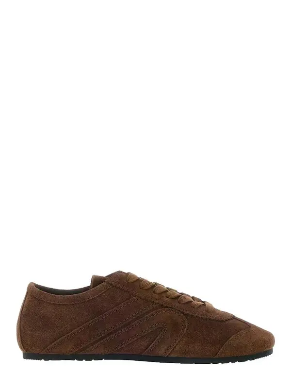 Jeffrey Campbell Aleta Panelled Suede Sneakers - Brown