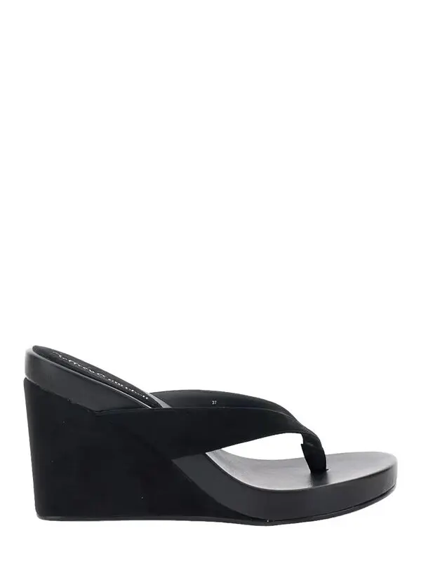 Jeffrey Campbell Liezel Suede Wedge Sandals - Black
