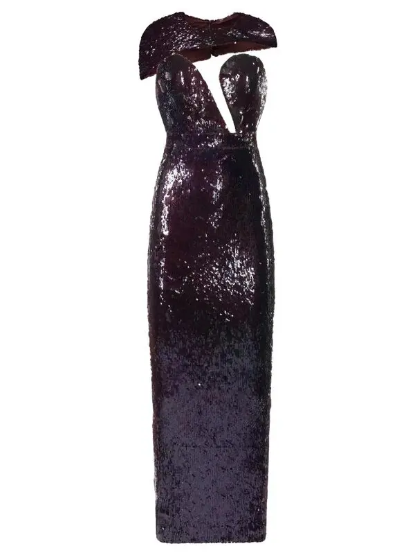 ARAFTU Sequin-embellished Cut-out Dress - Purple