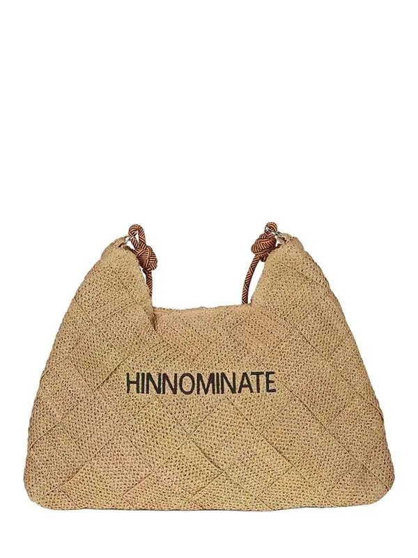 HINNOMINATE Woven Logo-embroidered Shoulder Bag - Neutrals