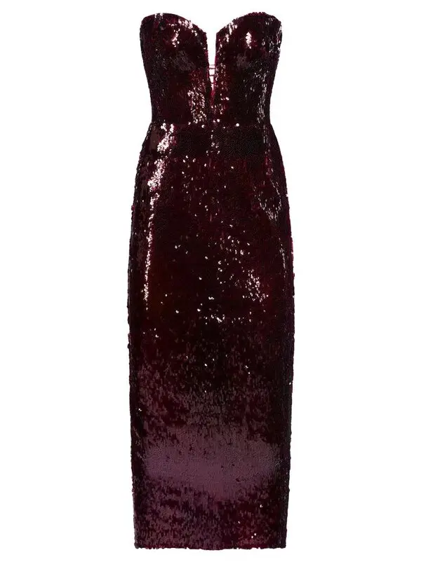 ARAFTU Sequin-embellished Lace-up Dress - Red