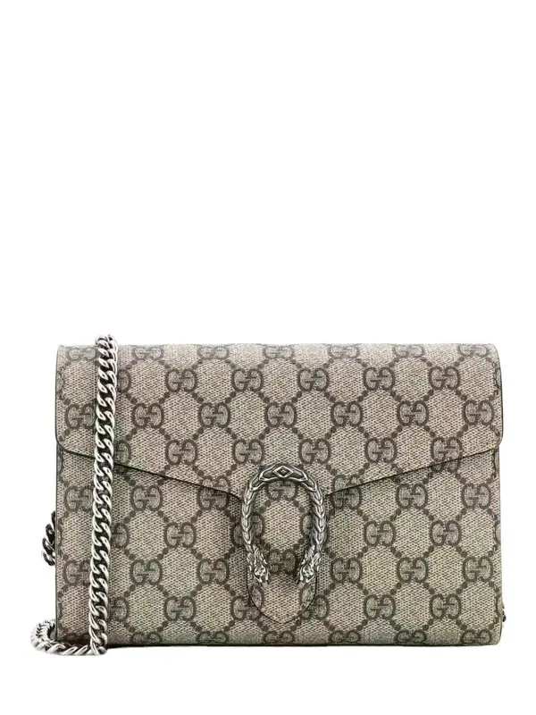 Gucci Dionysus Chain Wallet Gg Coated Canvas Small - Brown