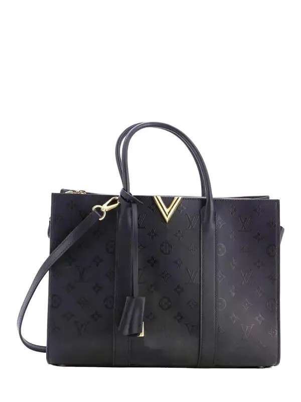 LOUIS VUITTON Very Monogram Leather Gm Tote Bag - Black