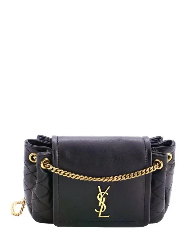 Saint Laurent Nolita Satchel Quilted Leather Mini Crossbody Bag - Black