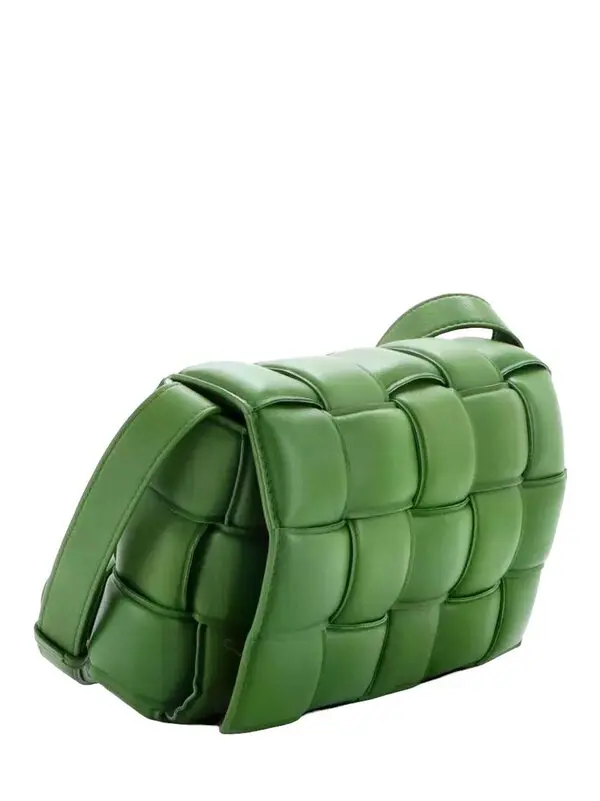 Bottega Veneta Cassette Padded Maxi Intrecciato Leather Crossbody Bag - Green
