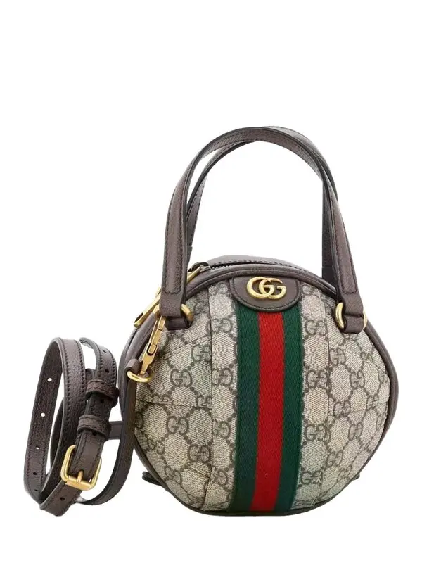 Gucci Ophidia Basketball Mini Shoulder Bag Gg Coated Canvas - Brown