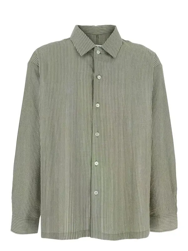 COOR Striped Cotton Shirt - Green