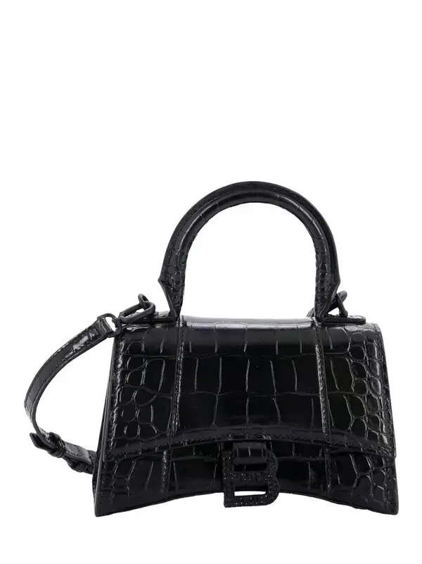 Balenciaga Hourglass Top Handle Xs Satchel - Black