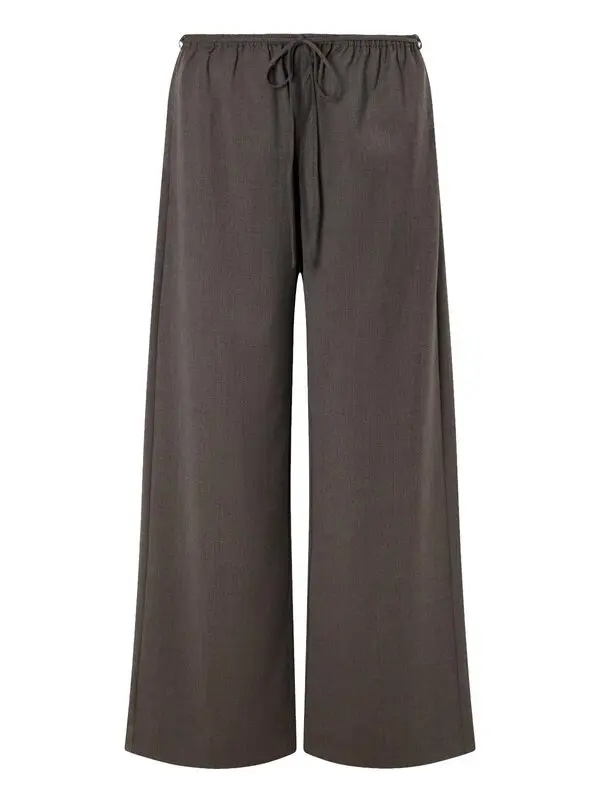 ST. AGNI Everyday Wool-blend Wide-leg Pants - Brown