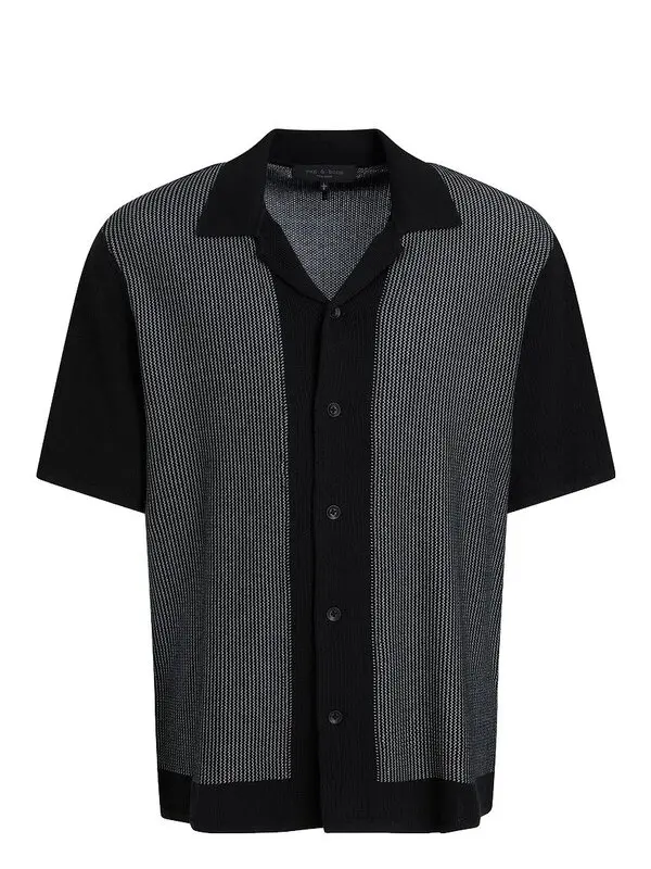 Rag & Bone Harvey Cottonblend Jacquard Shirt - Black