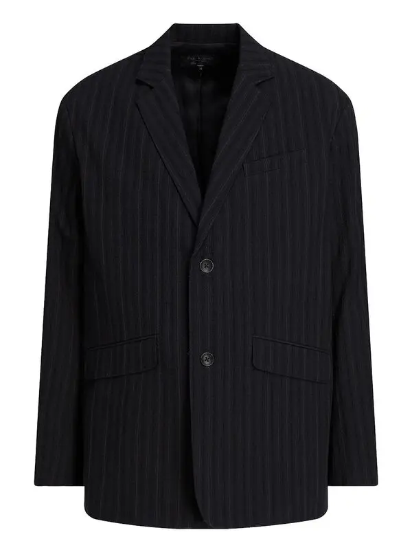 Rag & Bone Striped Cotton And Silk-blend Suit Jacket - Black