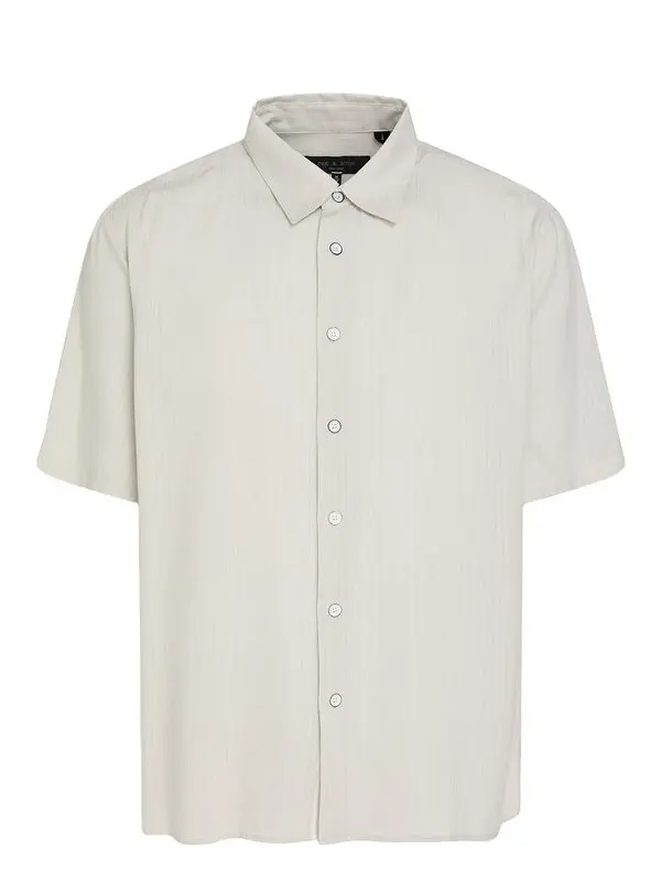 Rag & Bone Dalton Striped Jacquard Shirt - Stone