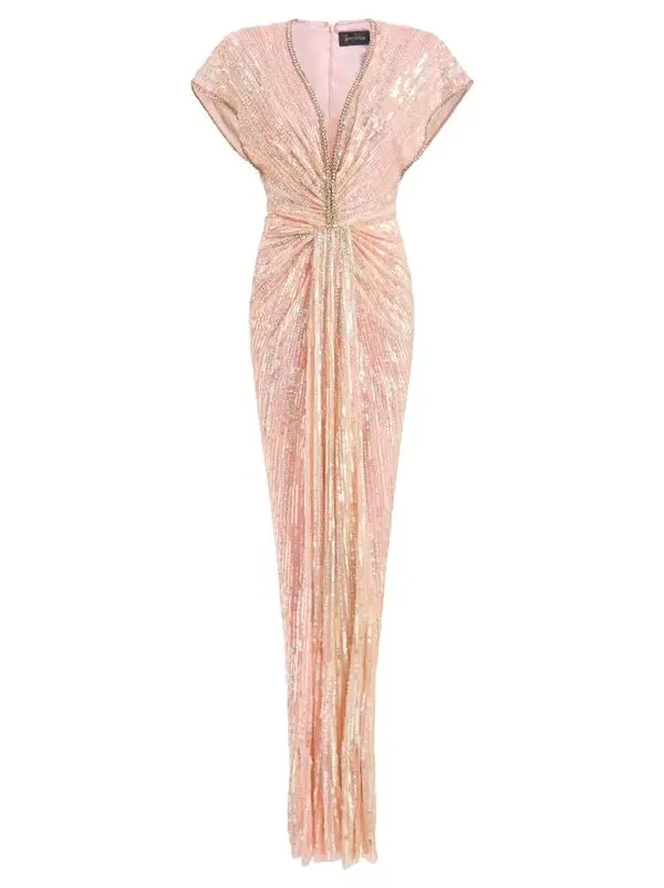 Jenny Packham Zola Bead-embellished Gown - Pink