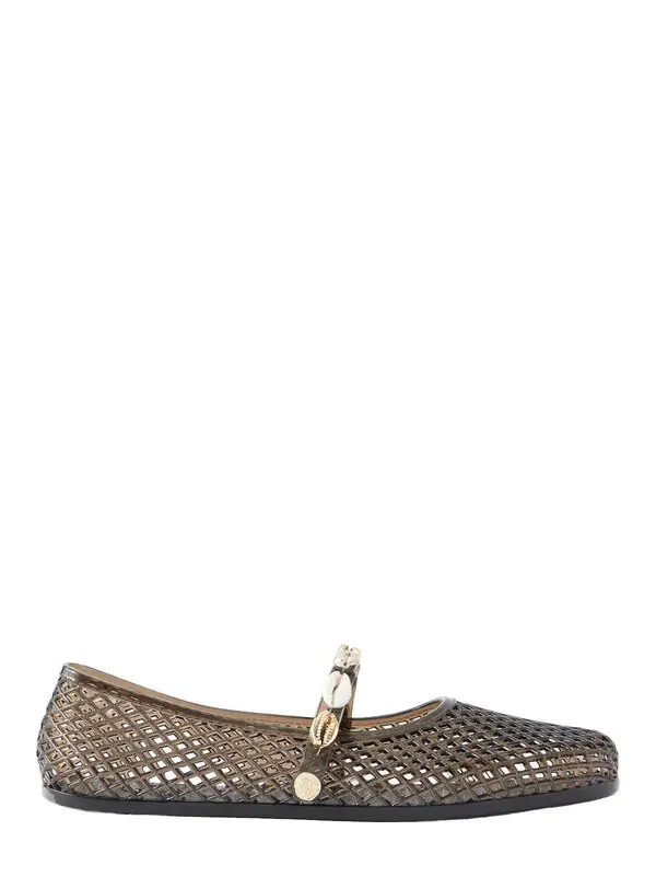 ANCIENT GREEK SANDALS Iro Shell-embellished Flats - Gray