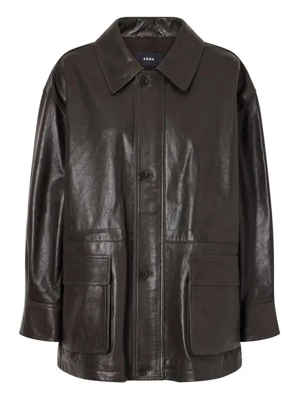 ARMA Textured Leather Jacket - Chocolate