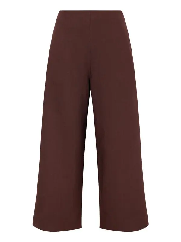 Tove Zadie Wide-leg Poplin Pants - Brown