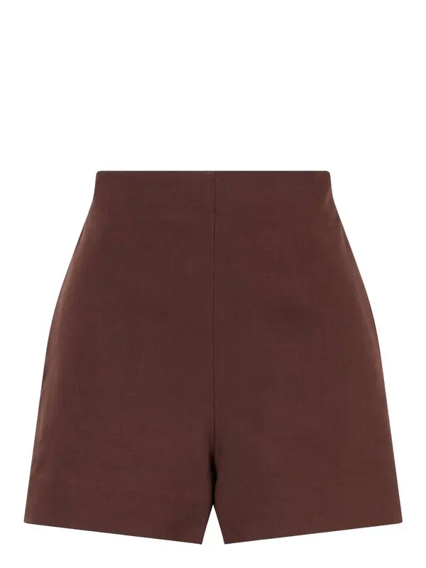 Tove Poplin Shorts - Brown