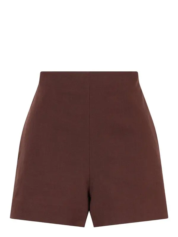 Tove Poplin Relaxed Shorts - Brown