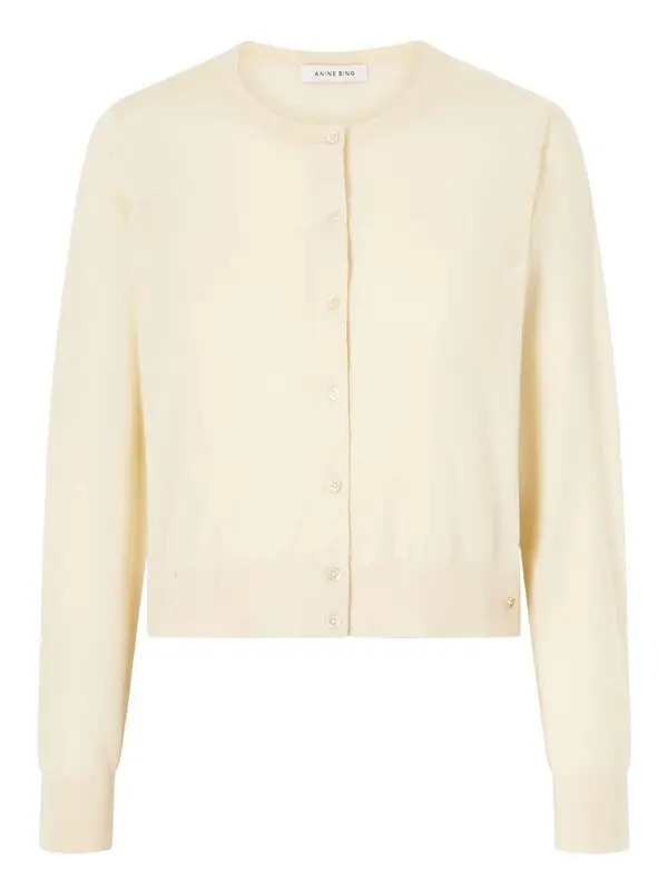 ANINE BING Moni Wool And Cashmere-blend Cardigan - Cream