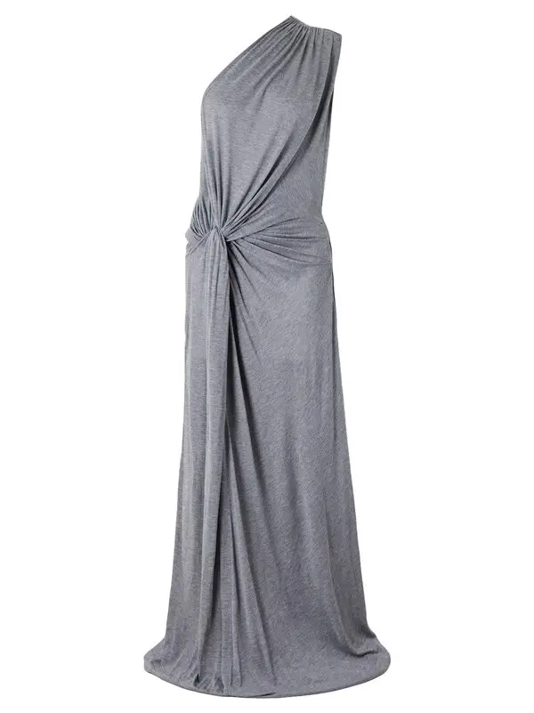 Alex Perry One-shoulder Draped Jersey Gown - Gray