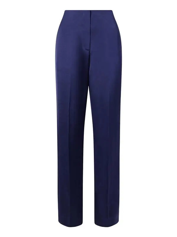Tove Paule Dupioni Wide-leg Pants - Navy