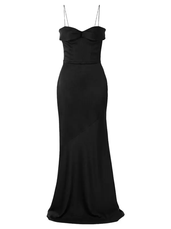 Alex Perry Satin Gown - Black