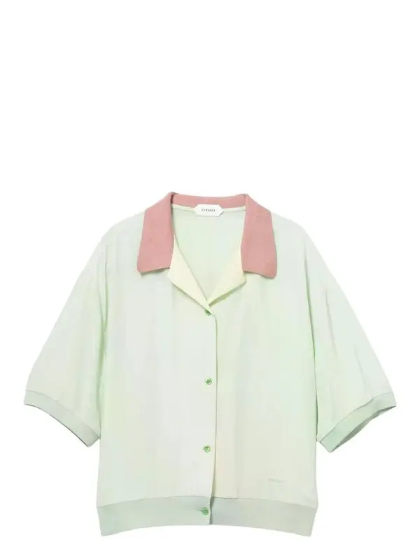 Versace Embroidered Short Sleeve Shirt - Green