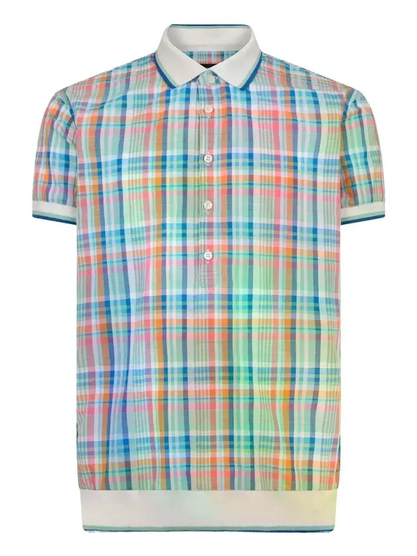 Dsquared2 Logo-print Checked Polo Shirt - Blue