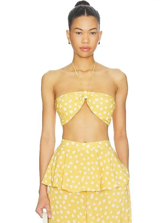 ADRIANA DEGREAS Bandeau Top - Cashew Yellow