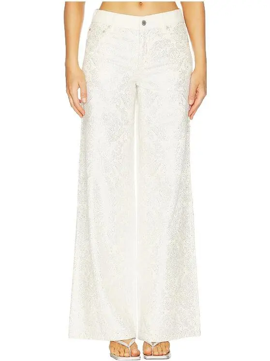 Alice + Olivia Jasper Embellished Jean - Off White