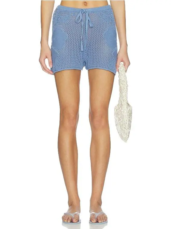 L*Space Island Time Crochet Shorts - Chambray