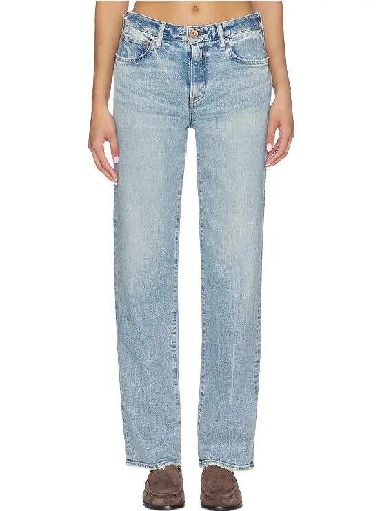 Moussy Vintage Kingston Tailored Straight Jeans - Light Blue